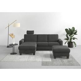 Ecksofa Home Affaire, B:249cm H:91cm T:164cm, grau, 95% Polyester, 5% Polyamid, Wohnzimmer, Sofas, "Summer L-Form", mit Recamiere, mit oder ohne
