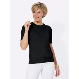 Casual Looks Damen Kurzarmpullover "Pullover", schwarz, Gr. 36, unifarben, 50% Baumwolle, 50% Polyacryl, Pullover