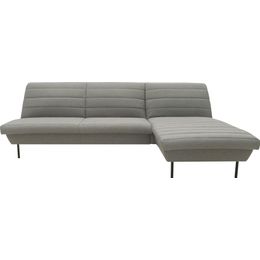 Ecksofa, B:274cm H:92cm T:168cm, grau, LOOKS by Wolfgang Joop, 100% Polyester, Wohnzimmer, Sofas, "LOOKS IX L-Form", Quersteppung, ohne Armlehnen