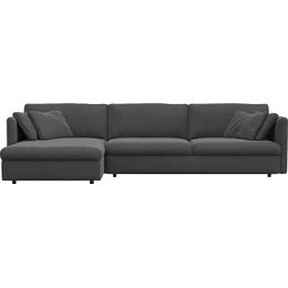 Ecksofa FLEXLUX, B:323cm H:84cm T:183cm, grau, 100% Polyester, Wohnzimmer, Sofas, "Lovane", Weich & anschmiegsam, große Sitztiefe auf Kaltschaum,