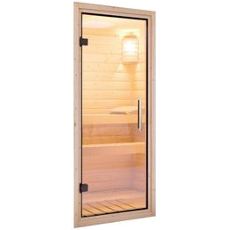 Karibu Saunat&uuml;r "T&uuml;rpaket 38 + 40 mm", 65,6cm, T&uuml;ranschlag wechselbar, transparent, T&uuml;ren, Klarglast&uuml;r