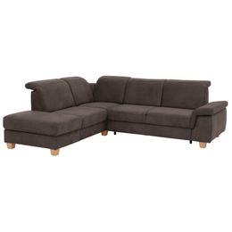 Ecksofa Home Affaire, B:256cm T:221cm, braun, Luxus-Microfaser Florence (100% Polyester);Luxus-Microfaser weich (90% Polyester, 10%
