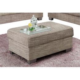 Hocker DOMO collection, B:85cm H:40cm T:61cm, braun, PRIMABELLE-Microfaser aus 100% Polyester, ;SOFTLUX-Kunstleder;Strukturstoff aus 90% Polyester,