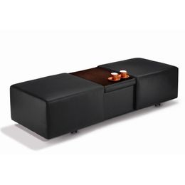 Hocker W.Schillig, B:130cm H:41cm T:64cm, schwarz, Flachgewebe S22 (100% Polyester);Stoff S37 (100% Polyester): Luxus-Microfaser in