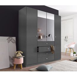 Kleiderschrank Rauch, B:181cm H:197cm T:54cm, grau, Schlafzimmer, Schränke, "Sinsheim", mit 4 breiten Schubkästen