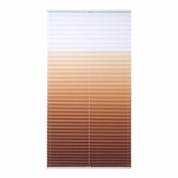 Plissee Liedeco, B:45cm H:130cm, braun, Obermaterial: 100% Polyester, Badezimmer, Plissees, "Farbverlauf"