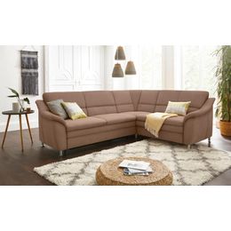 Sit & More Ecksofa SIT & MORE, B:249cm H:90cm T:209cm, braun, Flachgewebe (100% Polyester);Struktur (100% Polyester);Luxus-Microfaser (90% Polyester, 10%