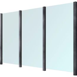 STAKET PRO Zaun, Pfosten: 4 Stk., grau, Zaunelemente, Glaszaun, Gesamtl&auml;nge: 3,284 m, 4 Pfosten
