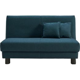 ell+ell Schlafsofa ELL + ELL, B:145cm T:100cm, blau, Wohnzimmer, Sofas, "Enny", Liegefläche Breite 120 oder 140 cm, Liegehöhe 40 cm, Füße schwarz