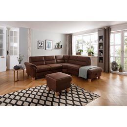 Ecksofa Home Affaire, B:262cm H:89cm T:235cm, braun, Luxus-Microfaser ALTARA NUBUCK (100% Polyester);Struktur (100% Polyester);Luxus-Microfaser