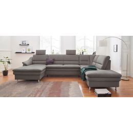 Sit & More Wohnlandschaft SIT & MORE, B:324cm H:90cm T:90cm, grau, Luxus-Microfaser 1 (100% Polyester);Luxus-Microfaser 2 (100% Polyester);Luxus-Microfaser