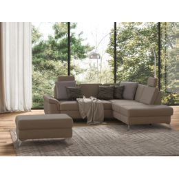 Sit & More Ecksofa SIT & MORE, B:276cm H:89cm T:228cm, beige, Wohnzimmer, Sofas, "Padua L-Form", inklusive Sitztiefenverstellung, Armteilfunktion und Federkern