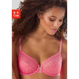 s.Oliver Damen Bügel-BH, Gr. 75, pink, Spitze, Obermaterial: 85% Polyamid, 12% Elasthan, 3% Polyester, BHs, mit transparenten Obercups aus