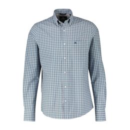 Lerros Herren Langarmhemd "Lerros Langarmhemd, kariert", blau, Gr. 6XL, 100% Baumwolle, Hemden