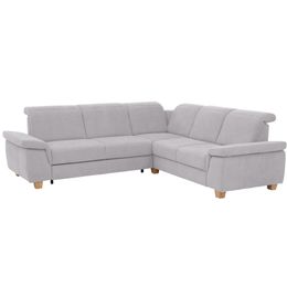 Ecksofa Home Affaire, B:256cm T:236cm, silber, Luxus-Microfaser Florence (100% Polyester);Luxus-Microfaser weich (90% Polyester, 10%