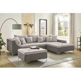 Jockenh&ouml;fer Ecksofa, B:326cm T:115cm, grau, JOCKENH&Ouml;FER GRUPPE, Korpus: 100% Polyester;Kissen: 100% Polyester, Wohnzimmer, Sofas, "Monte Carlo L-Form mit