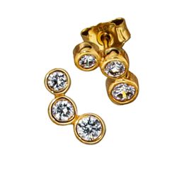 Jobo Damen Paar Ohrstecker "Ohrringe mit 6 Zirkonia", Gelbgold 333, gold, Gelbgold 333, Ohrringe, 333 Gold