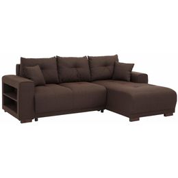 Ecksofa Home Affaire, B:234cm H:91cm T:162cm, braun, Struktur (100% Polyester);Struktur fein ( 100% Polyester);Filzoptik (100% Polyester),