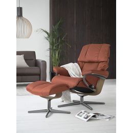 Fu&szlig;hocker stressless, B:55cm H:43cm T:41cm, rot, Leder PALOMA: PALOMA ist ein durchgef&auml;rbtes Semianilin-M&ouml;belleder mit nat&uuml;rlicher Narbung., Garten,