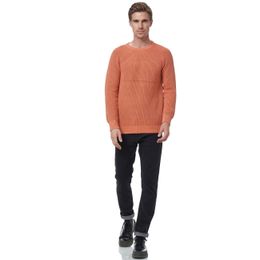 Rusty Neal Herren Strickpullover, orange, Gr. M, unifarben, 50% Polyacryl, 50% Baumwolle, Pullover, im einfarbigen Design