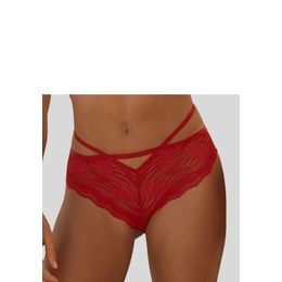 s.Oliver Damen Panty "Alice", Gr. 32, rot, Microtouch, Obermaterial: 88% Polyamid, 12% Elasthan, Unterhosen, mit aufregender Bänder-Optik
