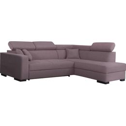 Ecksofa Home Affaire, B:267cm H:95cm T:198cm, rot, Struktur fein (100% Polyester);Struktur (100% Polyester);Samtstruktur (100% Polyester),