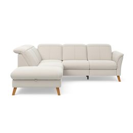 Sit & More Ecksofa SIT & MORE, B:250cm H:91cm T:220cm, beige, 90% Polyester 10%Polyamid, Wohnzimmer, Sofas, "Romero L-Form", wahlweise mit oder ohne