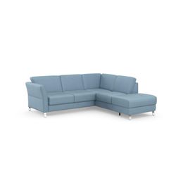 Sit & More Ecksofa SIT & MORE, B:248cm H:87cm T:213cm, blau, Wohnzimmer, Sofas, "Visby L-Form", Wahlweise mit Bettfunktion und Stauraum, frei im Raum stellbar