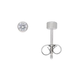 Adelia&acute;s ADELIA ́S Damen Paar Ohrh&auml;nger "1 Paar Edelstahl Ohrringe / Ohrstecker mit Zirkonia &Oslash; 3,5 mm", Damen, Edelstahl, silber, Edelstahl, Ohrringe, mit