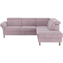Ecksofa Home Affaire, B:259cm H:85cm T:227cm, rosa, 100% Polyester, Wohnzimmer, Sofas, "Calypso L-Form", mit Relaxfunktion motorisch im Sofa 2,5-