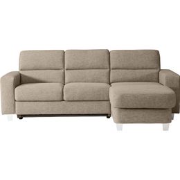 Ecksofa Alina, B:281cm H:90cm T:167cm, grau, Struktur TTA (100% Polyester), Wohnzimmer, Sofas, "Ilana", wahlweise mit Bettfunktion und Stauraum