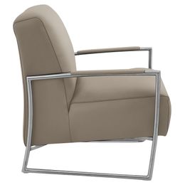K+w Komfort & Wohnen Cocktailsessel, B:62cm H:77cm T:83cm, grau, K+W KOMFORT & WOHNEN, Sessel, mit bezogenen Armlehnen, Gestell in Metall Edelstahloptik
