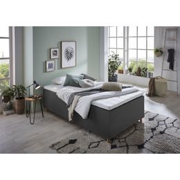 Boxbett Home Affaire, B:140cm L:200cm, grau, 100% Polypropylen, Komplettbetten, "Thorsby", Boxbett ohne Kopfteil, frei im Raum stellbar, f&uuml;r