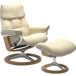 Hocker stressless, B:53cm H:41cm T:39cm, beige, Leder BATICK: durchgefärbtes und genarbtes Möbelleder;Leder PALOMA: durchgefärbtes