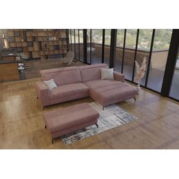 Sit & More Ecksofa SIT & MORE, B:290cm H:88cm T:178cm, rosa, 95%Polyester 5%Polyamid, Wohnzimmer, Sofas, "Bolero L-Form"
