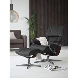 Relaxsessel stressless, B:79cm H:99cm T:75cm, grau, Microfaser DINAMICA (88% Polyester, 12% Polyurethan), Wohnzimmer, Sessel, "Reno", mit Cross Base,