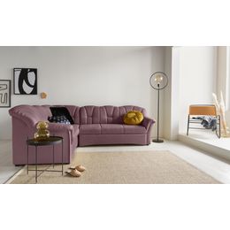 Ecksofa DOMO collection, B:242cm H:84cm T:190cm, lila, Struktur ( 90% Polyester, 10% Polyacryl);Microfaser PRIMABELLE (100% Polyester);Kunstleder