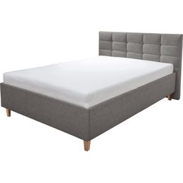 Polsterbett Alina, B:156cm H:102cm L:213cm, grau, Struktur TTA (100% Polyester), Betten, "Ricardo", F&uuml;&szlig;e in Buche natur