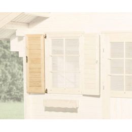Fensterladen Weka, B:84cm H:113cm T:4cm, beige, Massivholz, Fensterl&auml;den, "1-seitig f&uuml;r Fenster 84x113cm (213, 149/177)", Zus&auml;tzlicher Schutz vor