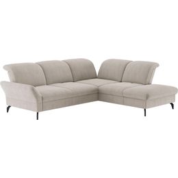 Sit & More Ecksofa SIT & MORE, B:288cm H:88cm T:242cm, beige, 90% Polyester, 10% Polyamid, Wohnzimmer, Sofas, "Leandro L-Form", Wahlweise mit Bett-, Kopfteil -