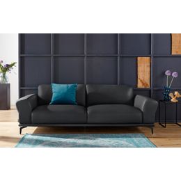 2,5-Sitzer W.Schillig, B:232cm H:78cm T:94cm, schwarz, Sofas, "montanaa", mit Metallfüßen in Schwarz pulverbeschichtet, Breite 232 cm