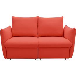 Schlafsofa, B:180cm H:100cm T:97cm, orange, LOOKS by Wolfgang Joop, 100% Polyester, Wohnzimmer, Sofas, "LOOKS XII", mit Bettfunktion, Kissenoptik,