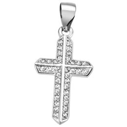 Firetti Damen Kettenanhänger "Schmuck Geschenk Silber 925 Halsschmuck Anhänger Kreuz", Silber 925 (Sterlingsilber), 1,1 g, silber, Silber 925