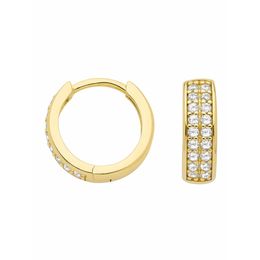 Adelia&acute;s ADELIA ́S Damen Paar Ohrh&auml;nger "1 Paar 333 Gold Ohrringe / Creolen mit Zirkonia", Damen, Gold, gold, Gold, Ohrringe, 333 Gold mit Zirkonia Goldschmuck