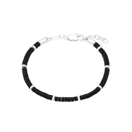 s.Oliver Herren Armband "2033927", 22cm, Edelstahl, schwarz, Edelstahl, Armbänder, mit Achat
