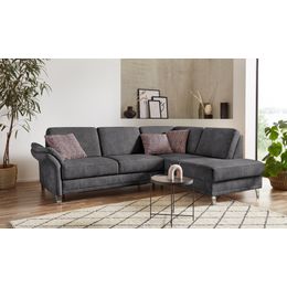 Sit & More Ecksofa SIT & MORE, B:254cm H:89cm T:190cm, grau, Wohnzimmer, Sofas, "Clio L-Form", wahlweise mit Bettfunktion und Bettkasten, inklusive Federkern