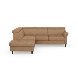 Sit & More Ecksofa SIT & MORE, B:252cm T:216cm, braun, 100% Polyester, Wohnzimmer, Sofas, "Marano L-Form", inklusive Kopfteilverstellung, wahlweise mit