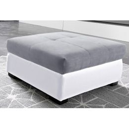 Hocker COTTA, B:100cm H:46cm T:70cm, grau, Edles Flachgewebe ( 100% Polyester ) / Feine Struktur ( 100% Polyester );Kunstleder SOFTLUX /