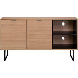 Sideboard Inosign, B:140cm H:76cm T:39,5cm, schwarz, MDF, Metall, Wohnzimmer, Sideboards, "Eileen"