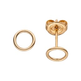 Jobo Damen Paar Ohrstecker "Kreis", 6,9mm, Edelstahl, rosa, Edelstahl, Ohrringe, Edelstahl ros&eacute;goldfarben
